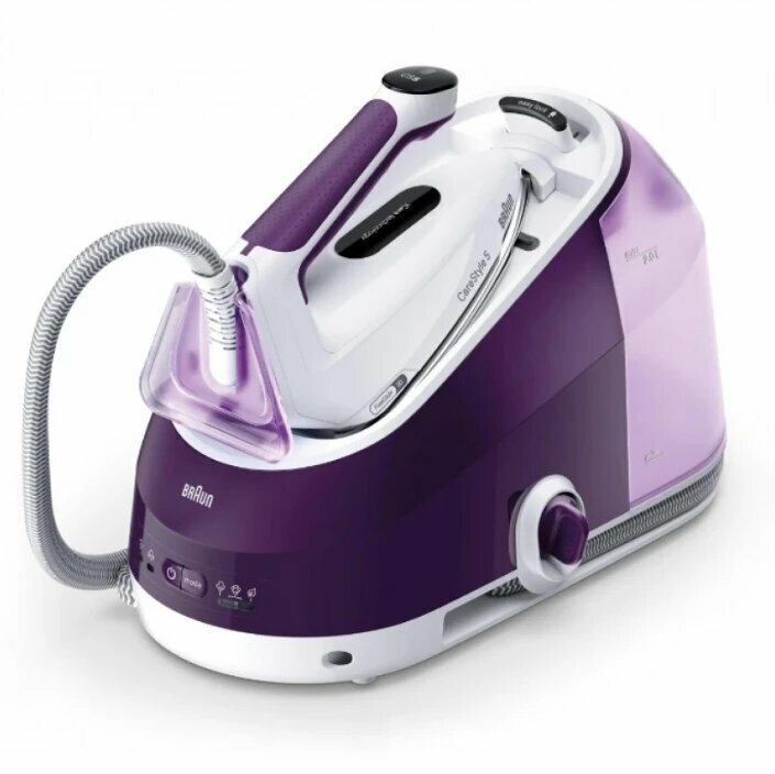 Парогенератор Braun CareStyle 5, IS5247VI, 2400 Вт, 500 г/мин, подошва SuperCeramic, белый/фиолетовый
