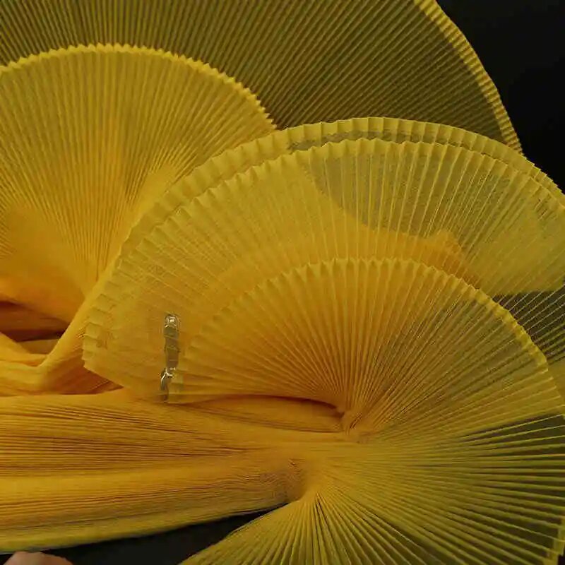 Плиссированная органза uarestar, градиентный цвет Светло-желтый, Dark Yellow