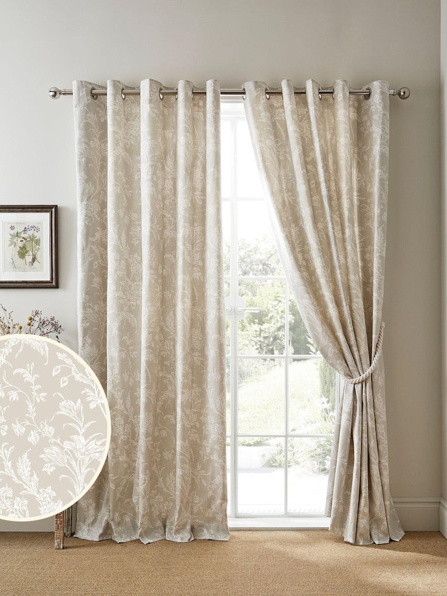 Шторы на люверсах Laura Ashley Lloyd, размер 167х182 см, цвет серый, К85-233