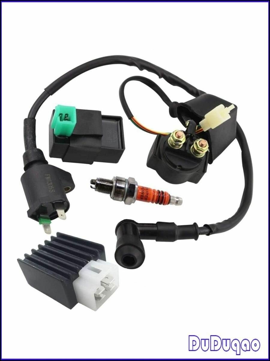 Катушка электромагнитное реле регулятор напряжения 5-контактный CDI коробка свеча зажигания совместим с 50Cc 70Cc 90Cc 110Cc 125Cc Go Kart