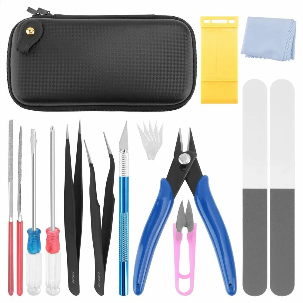 Набор инструментов для моделирования из 15 предметов. Базовый набор инструментов для сборки зданий, автомобилей, самолетов.