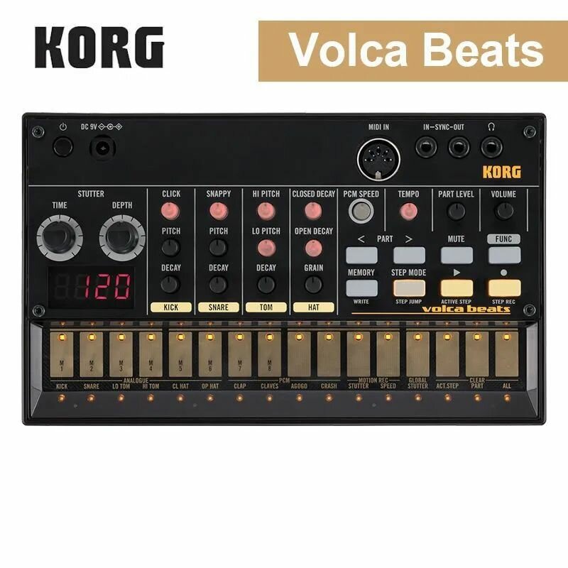 KORG Volca Beats аналоговый синтезатор 16 клавиш(Подарите европейский стандартный адаптер)