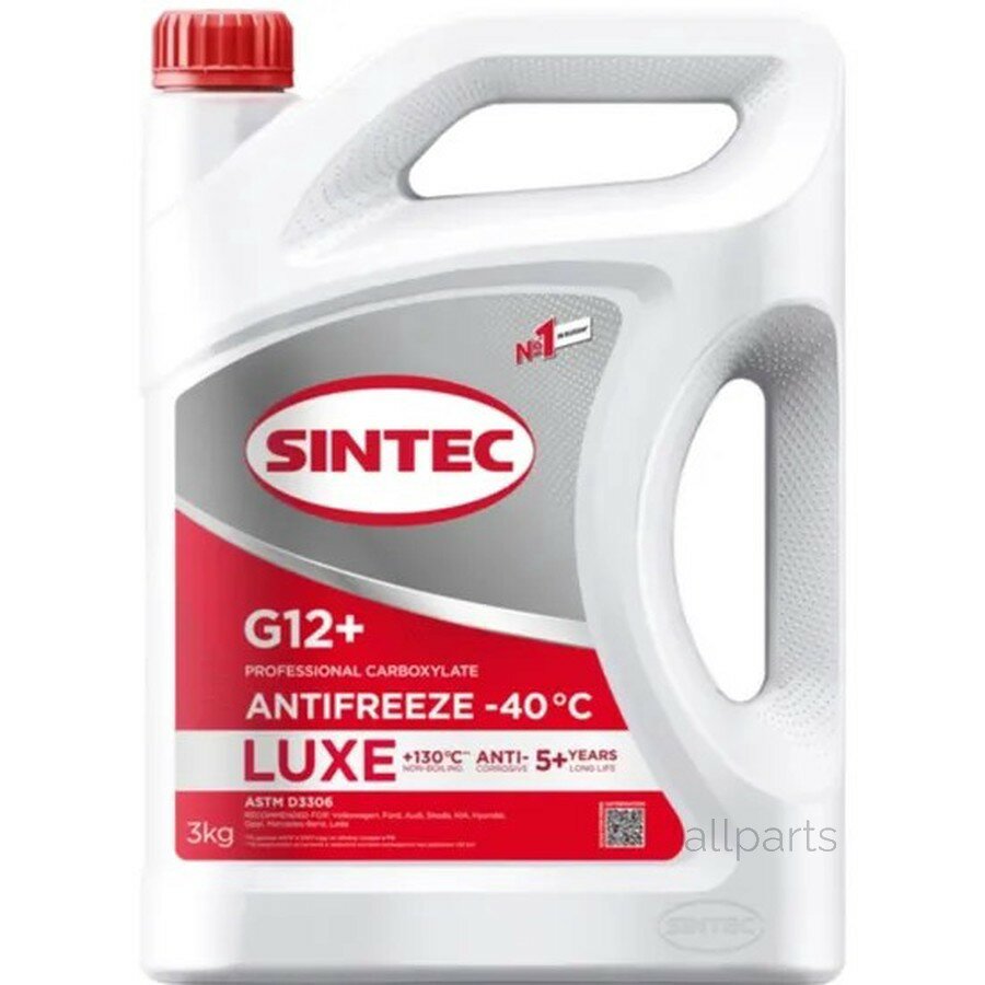 SINTEC 103015 Антифриз G12 SINTEC LUX-OEM готовый ВАЗ 3кг -40С красный (замена 990464)