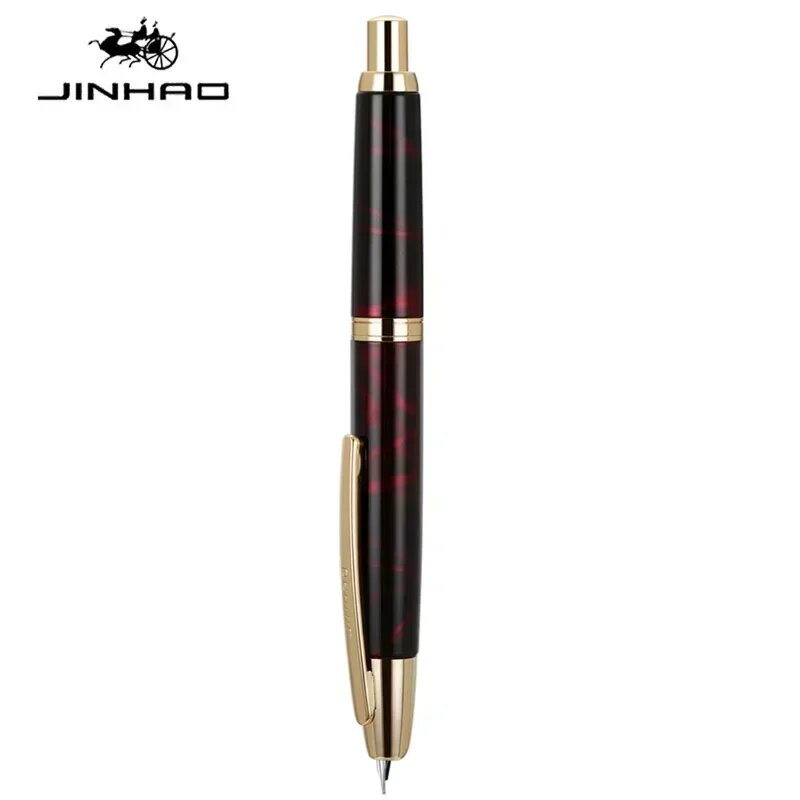 JINHAO перьевая ручка черная с красным мрамором, EF