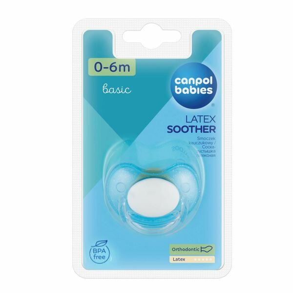 Соска-пустышка латексная ортодонтитческая 0-6 мес. Basic Babies Canpol/Канпол (22/425)