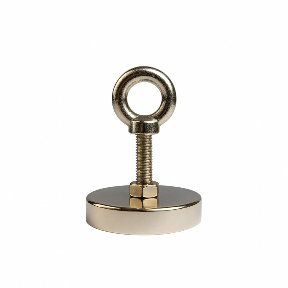 Поисковый магнит, неодимовый, односторонний, F120, серебристый