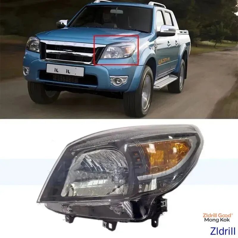 Zldrill Фара автомобильная, Ford Ranger, фара переднего бампера, ABS пластик, левая, арт. 3005220314
