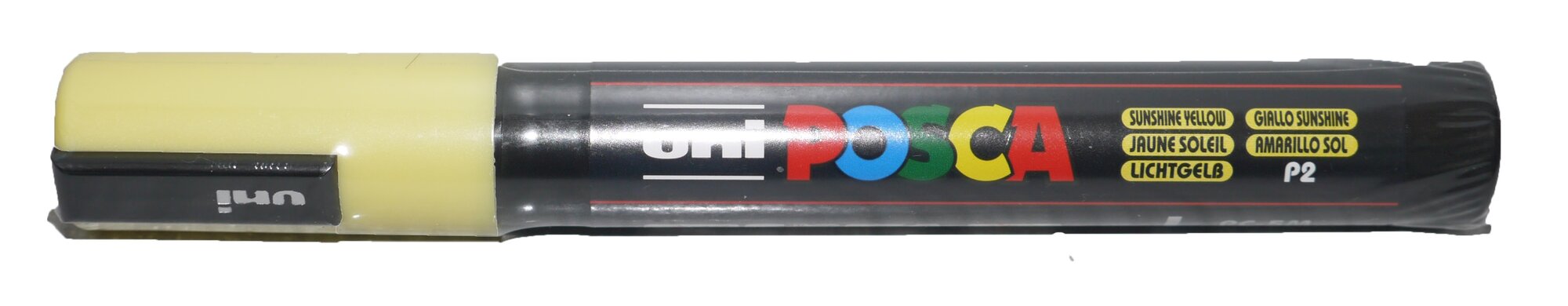 Маркер POSCA PC-5M, солнечно-жёлтый, 1.8 - 2.5 мм, пулевидный наконечник, номер цвета Р2