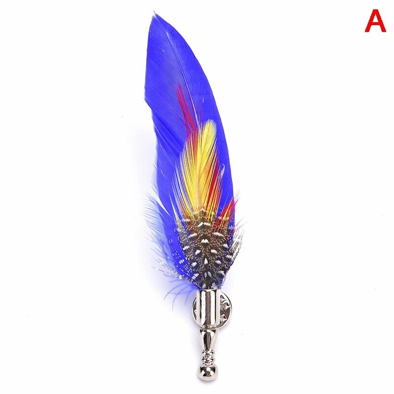 Брошь из перьев павлина и фазана A