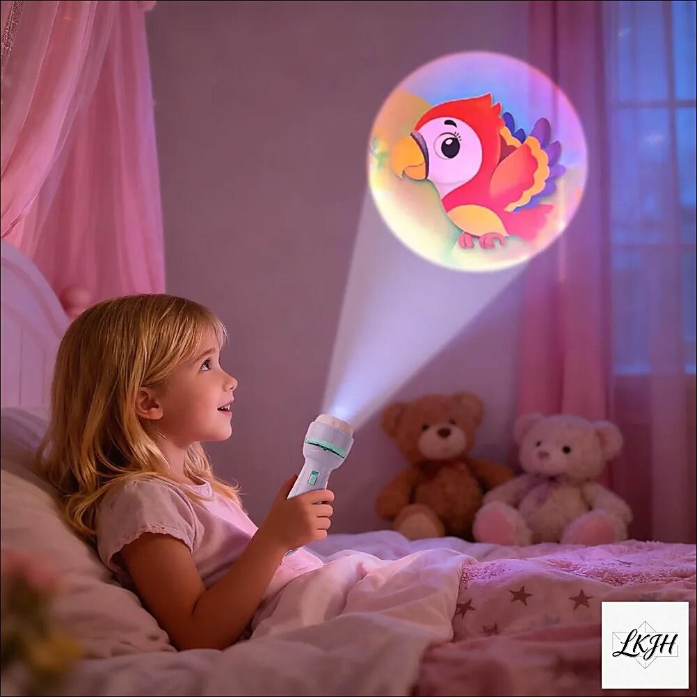 Симпатичная игрушка-проектор с фонариком и 40 рисунками для детей