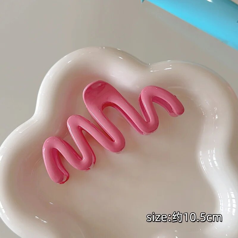 Пластиковые заколки-крабы AISHG в корейском стиле Розовый, light pink