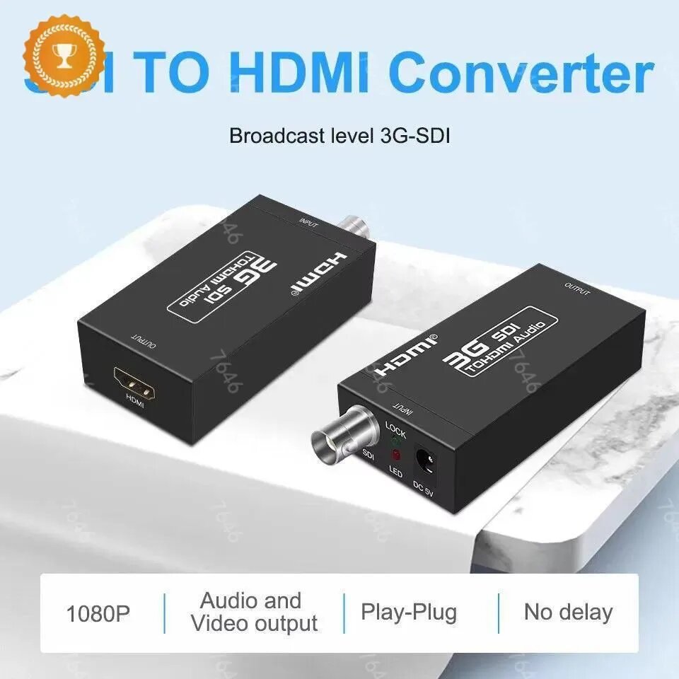 GM Адаптер 3G SDI к HDMI Аудио Адаптер HD-SDI/3G-SDI BNC 1080P ЦАП-конвертер для монитора HDTV