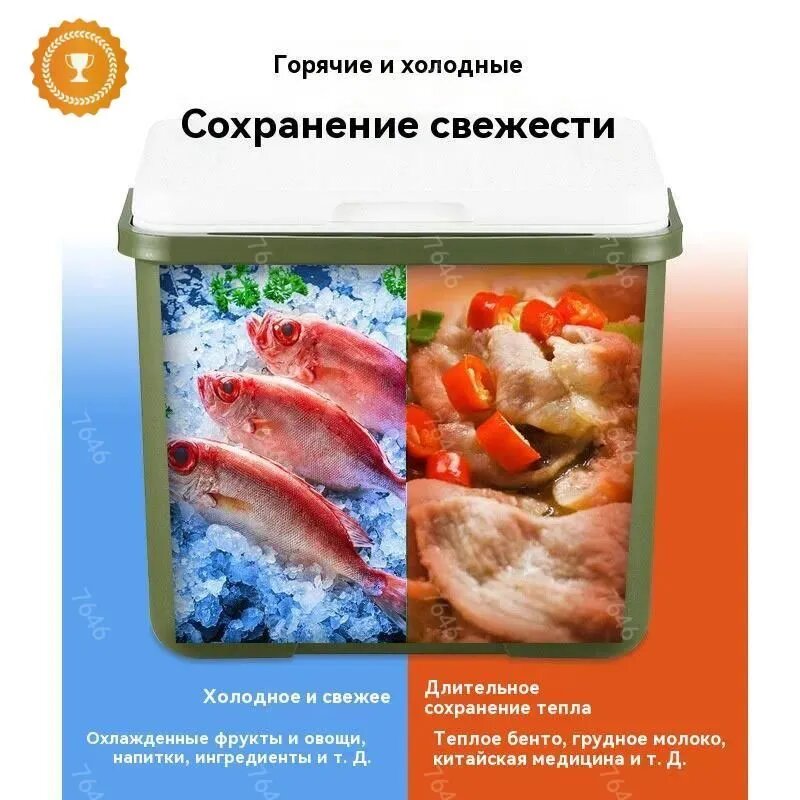 GM Термоконтейнер 24L Изоляционная коробка с аккумулятором охлаждения и набором льда для кемпинга, пикника — фото 1