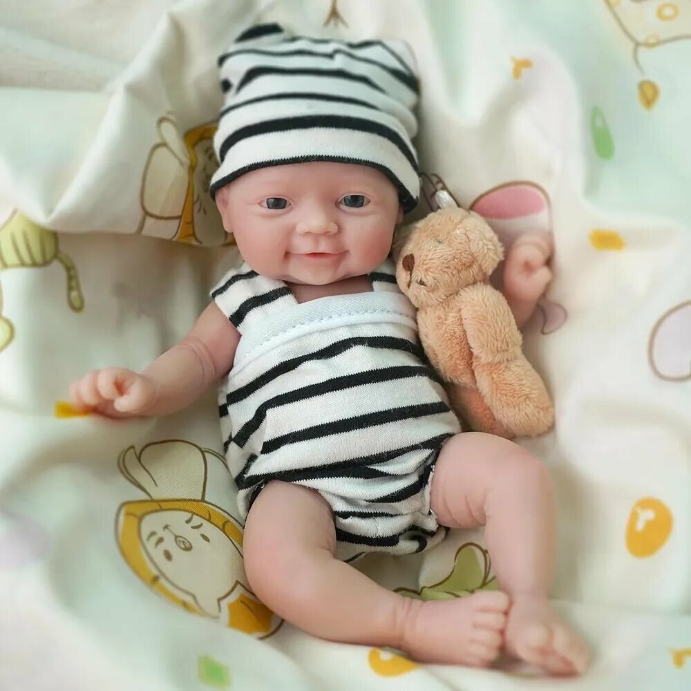 7-дюймовая мини-силиконовая девочка, реалистичная и мягкая, силикон для полной декомпрессии тела, ручная работа