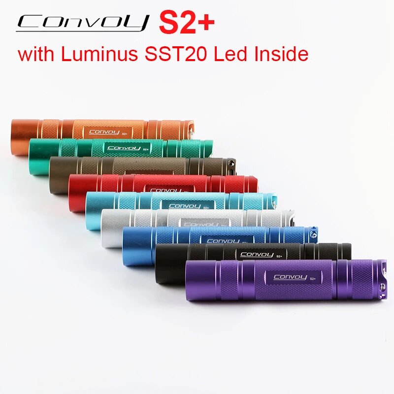 Фонарик Convoy S2 Plus SST20, серый корпус, 6500K
