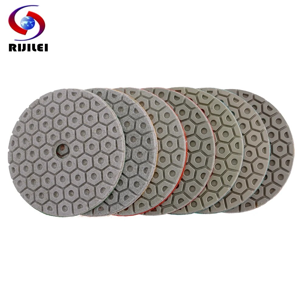 Полировальные накладки RIJILEI N82 7 шт, 4 дюйма, для камня 3000