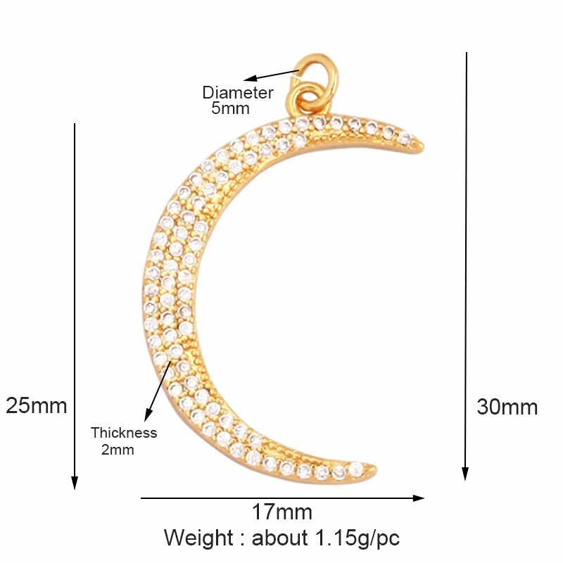 Кулон луна позолота, 30 мм, M572766K2-Gold