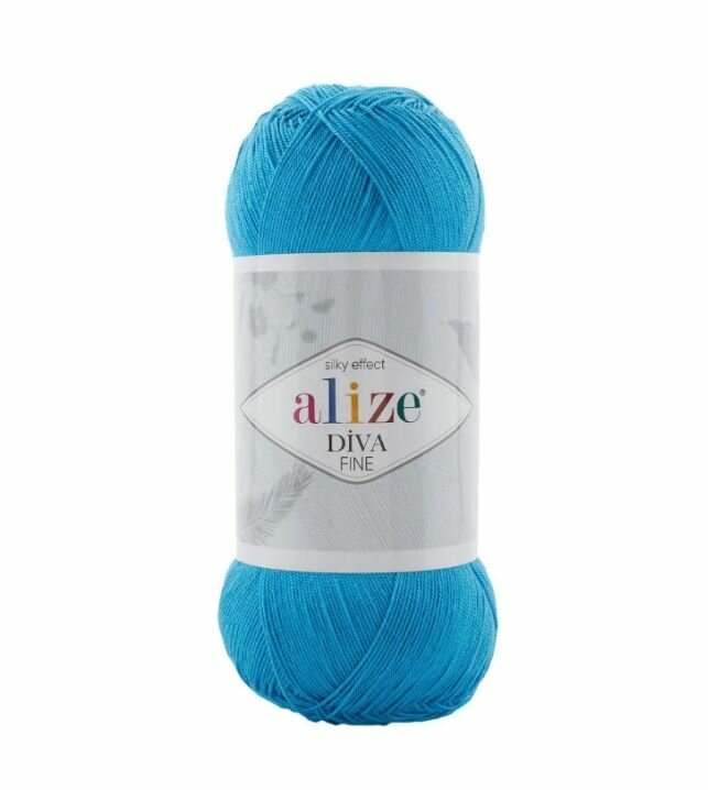 Пряжа Alize Diva Fine 245 (5 мотков по 100г/600м) бирюза