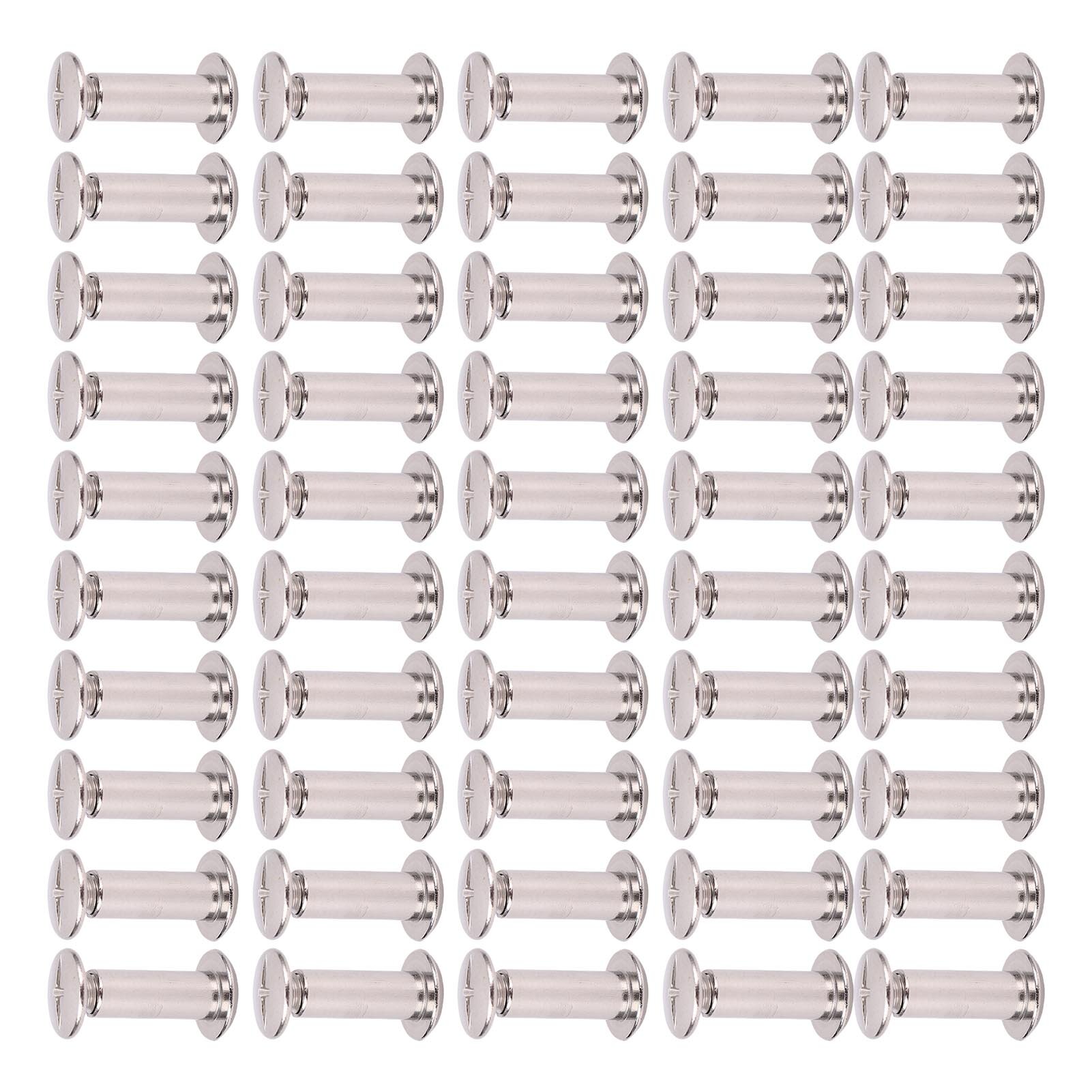 50 пар 0,24x0,63x0,43 дюйма M5, заклепки из нержавеющей стали, гайки, набор заклепок с плоской круглой головкой для кожаных альбомов и альбомов для рукоделия
