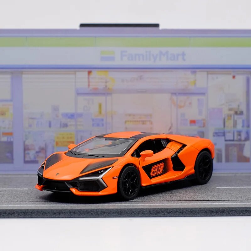 Kinsmart Lamborghini Revuelto Livery Edition, литая под давлением модель автомобиля из сплава, 1/38, игрушка с откатным механизмом для детей, подарки, коллекция игрушек