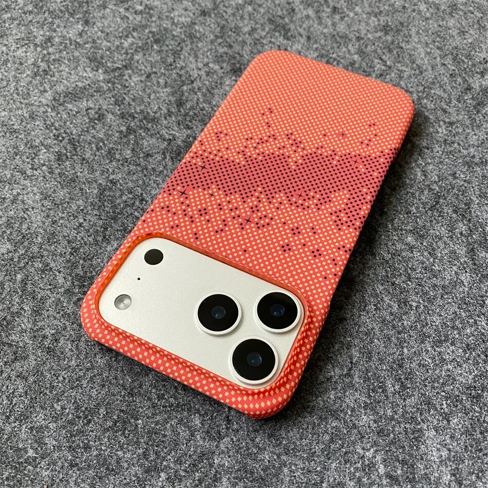 Роскошный Тонкий Безрамочный Чехол Из Углеродного Волокна Для iPhone 17 Pro iPhone17 Pro, Красный, G