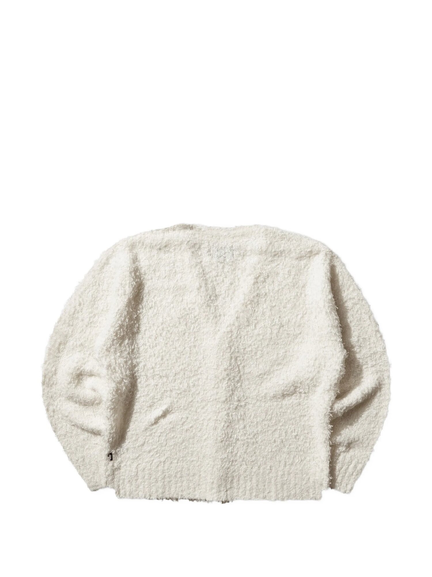 Кардиган Stussy Bouclé-knit cardigan, размер 50, белый — фото 1