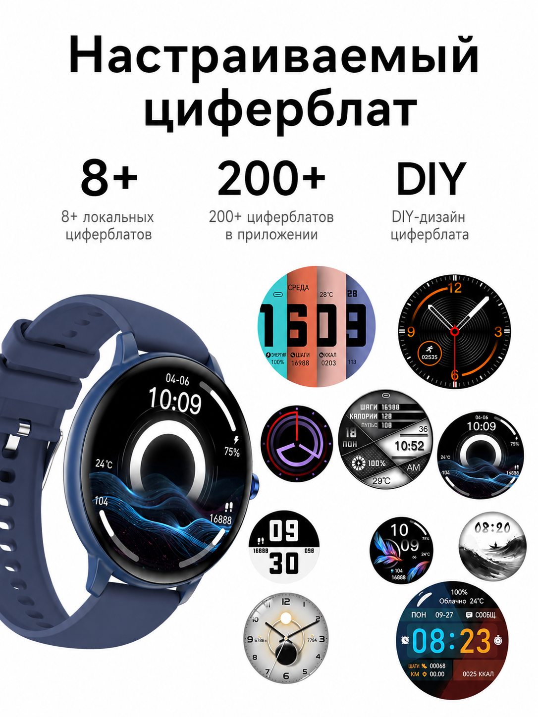 FITORA G8s Умные часы для мужчин и женщин, 1,39 дюйма, Bluetooth, 210 мАч, беспроводные звонки, Розовый — фото 1