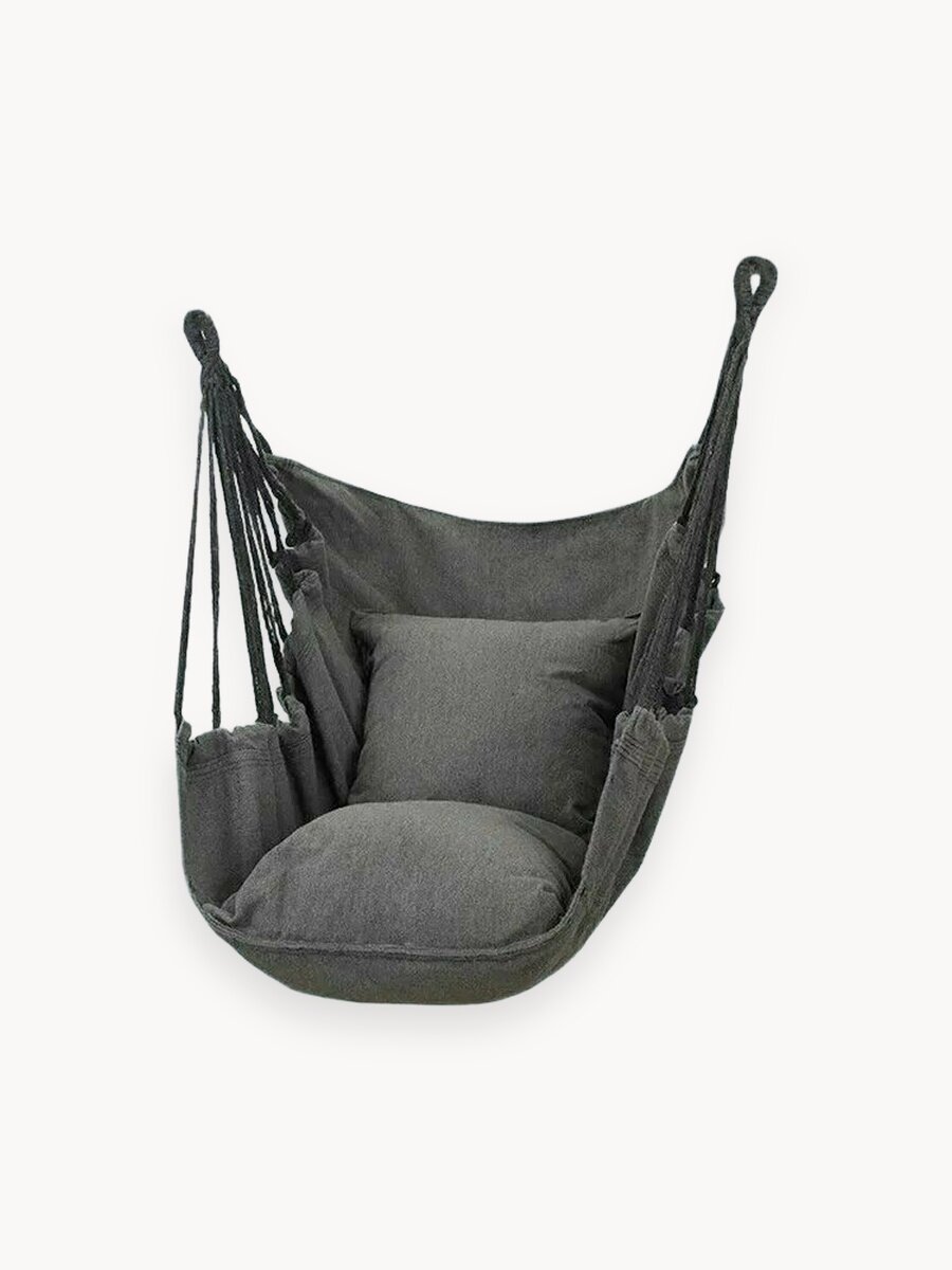 Кресло-гамак с подушками, хлопок, 100%, подвесное, серый цвет