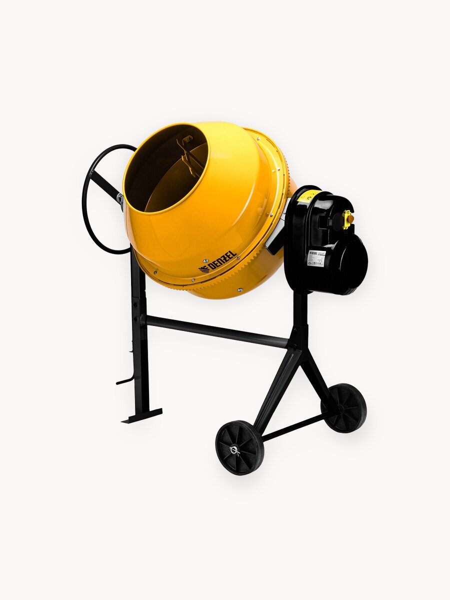 Бетономешалка электрическая Denzel B-160, объем 160 л, 700 Вт, чугунный венец, 95422