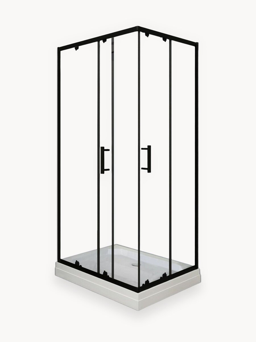 Душевой уголок Parly QZ81BN (80х100х195) низкий поддон , черный профиль