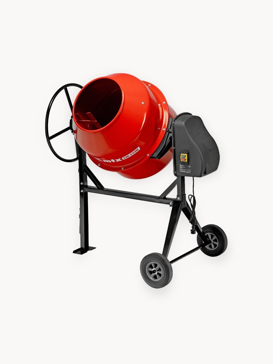 Бетономешалка электрическая MTX СМ-250К, объем 250 л, 850 Вт, чугунный венец, 95487
