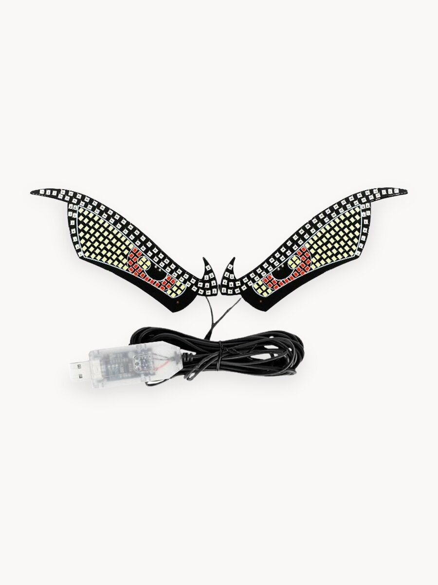 LED глаза для авто на лобовое стекло, USB динамическая подсветка, водонепроницаемые