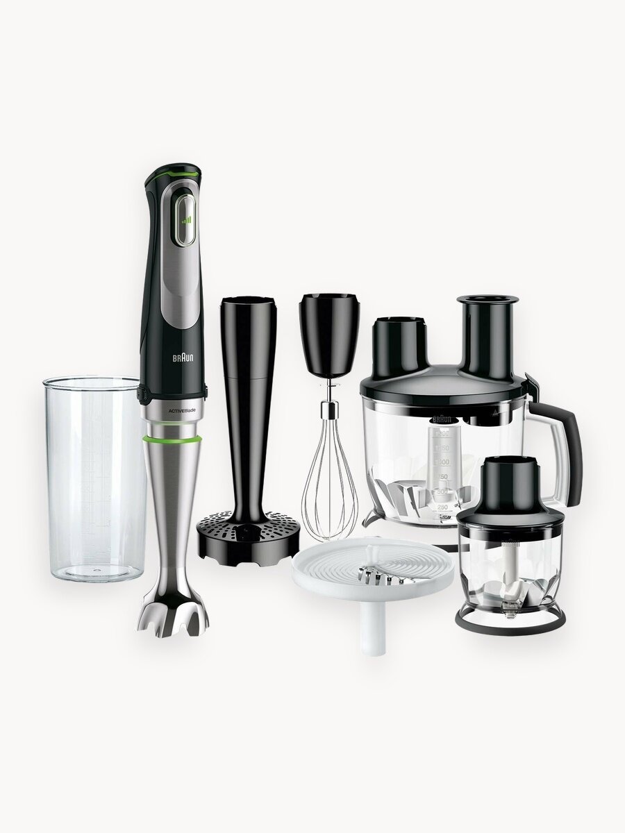 Погружной блендер Braun Multiquick MQ9187XLI, 10 скоростей, черный