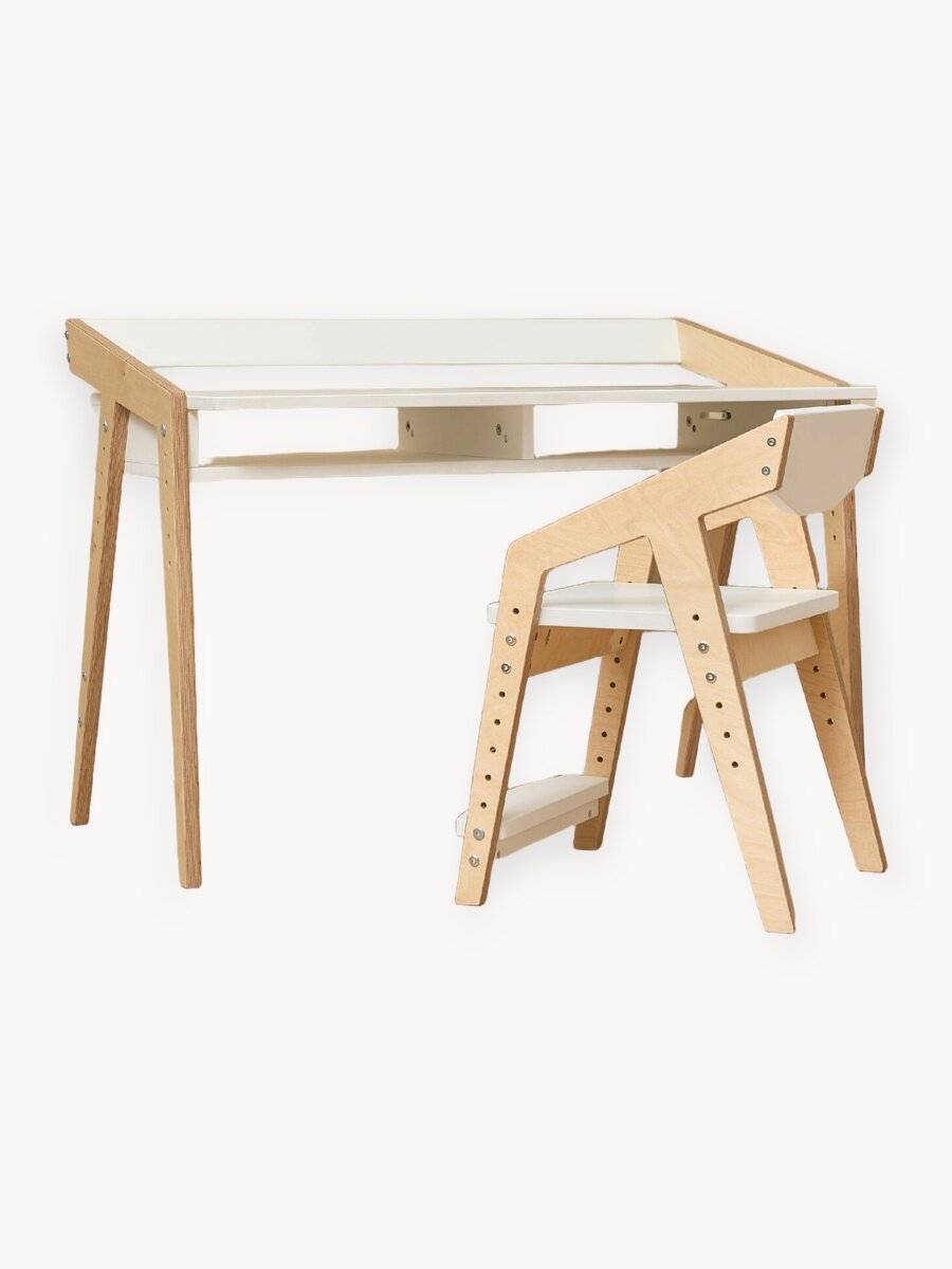 Детский стол и стул, комплект детской мебели из дерева