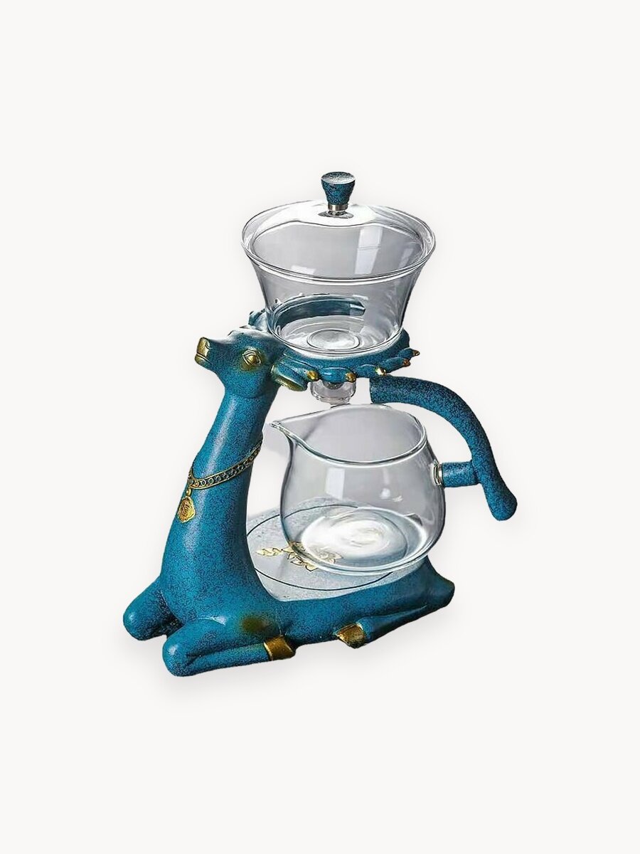 Заварочный Чайник Гунфу с магнитом / Чайник для чайной церемонии, Олень, синий