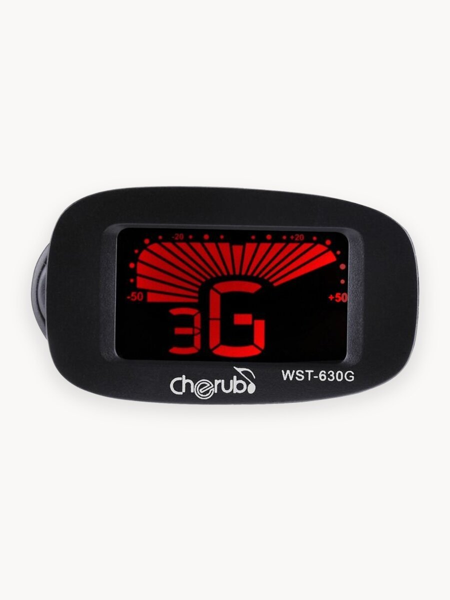 Тюнер для настройки гитары цифровой Cherub WST-630G (батарейка cr2032 в комплекте)