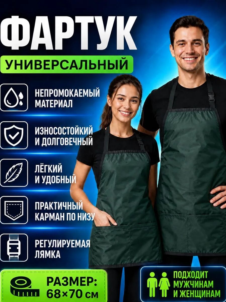 Фартук Elite непромокаемый, для покоса травы/кофейни/кухни