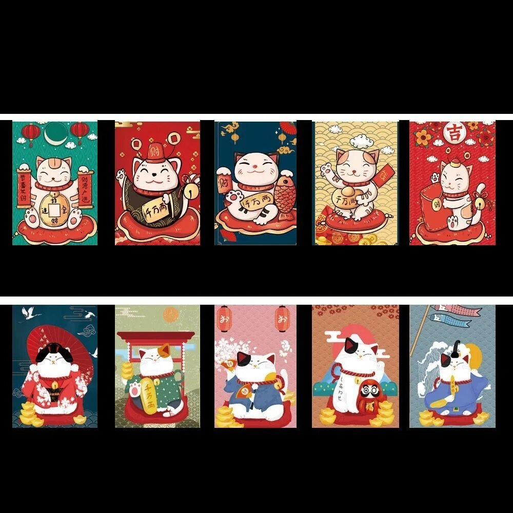 Японские декоративные флажки 10 штук 10 Flags-set-G