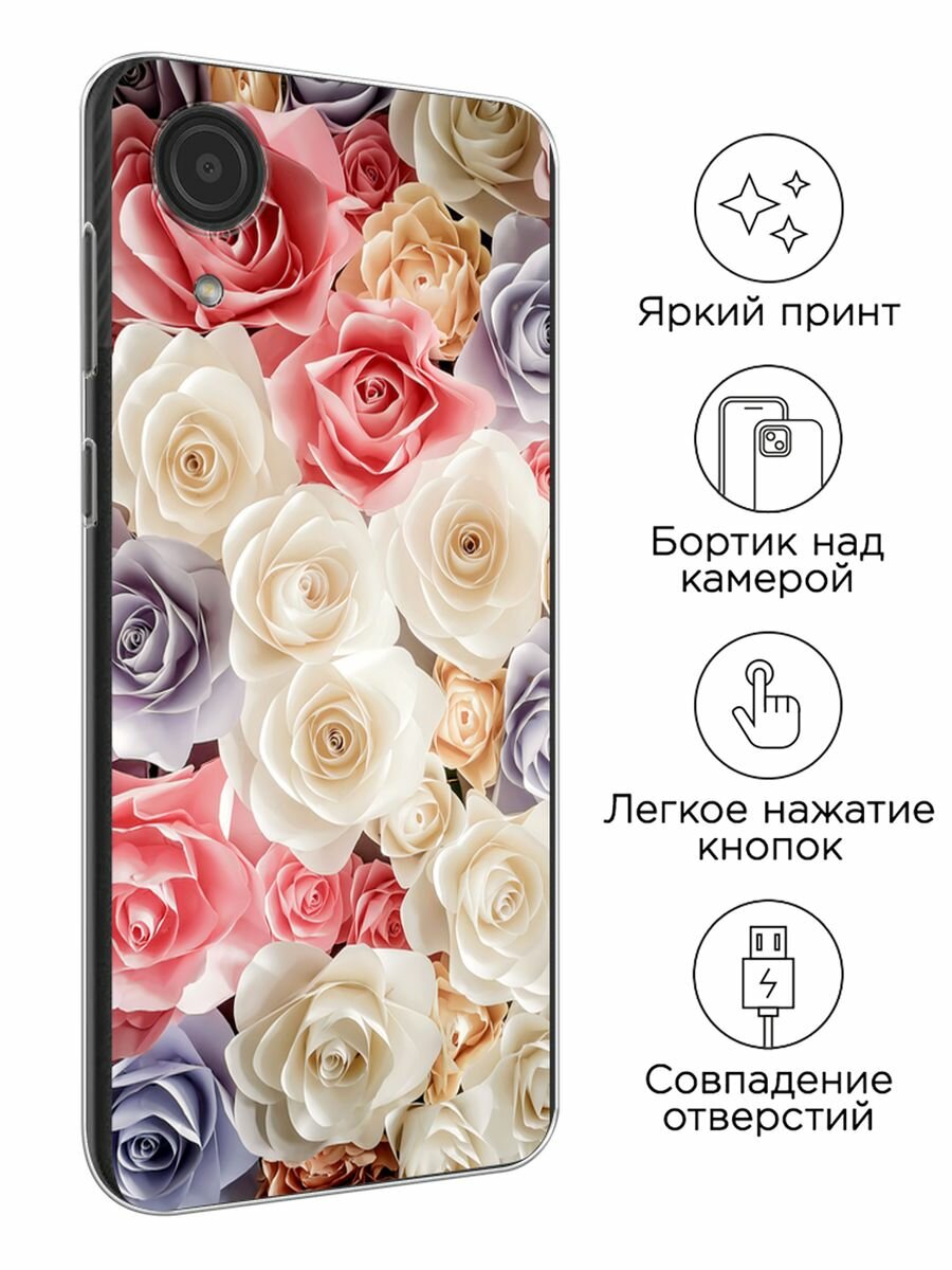 Чехол на Samsung Galaxy A03 Core / Самсунг Галакси А03 Core с принтом "Пастельные розы" — фото 1