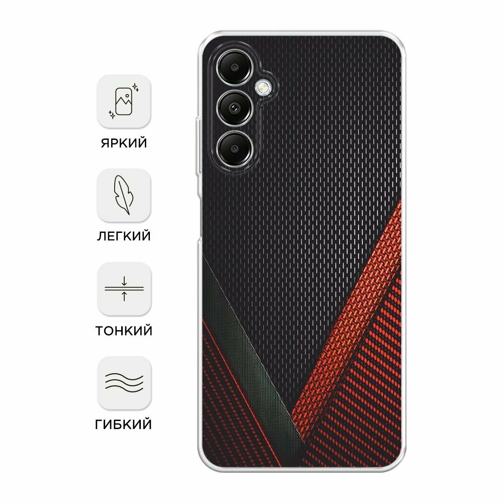 Чехол на Samsung Galaxy A05s / Самсунг Галакси A05s с принтом "Красный карбон" — фото 1