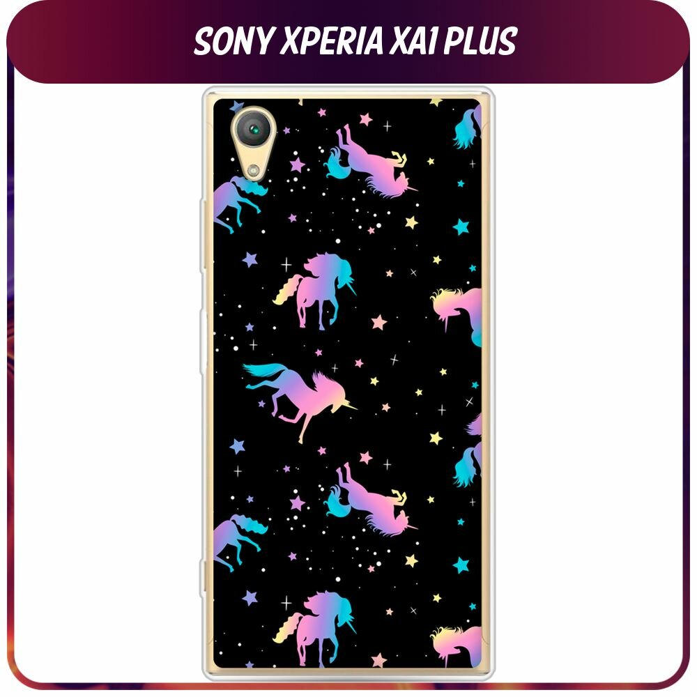 Чехол на Sony Xperia XA1 plus / Сони Икспериа ХА 1 Плюс с принтом "Единороги градиент"
