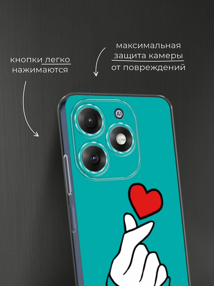 Силиконовый чехол на Itel A70 / Ител А70 с принтом "Маленькое сердечко" — фото 1