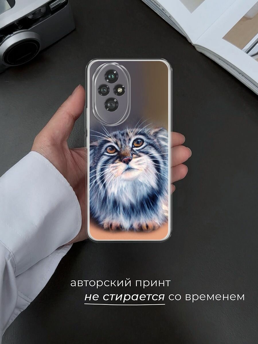 Силиконовый чехол на Honor 200 / Хонор 200 с принтом "Кот манул 2" — фото 1