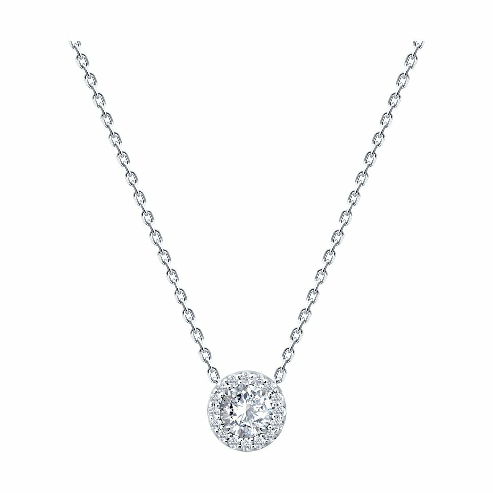 Колье, серебро, 925 проба, родирование, фианит