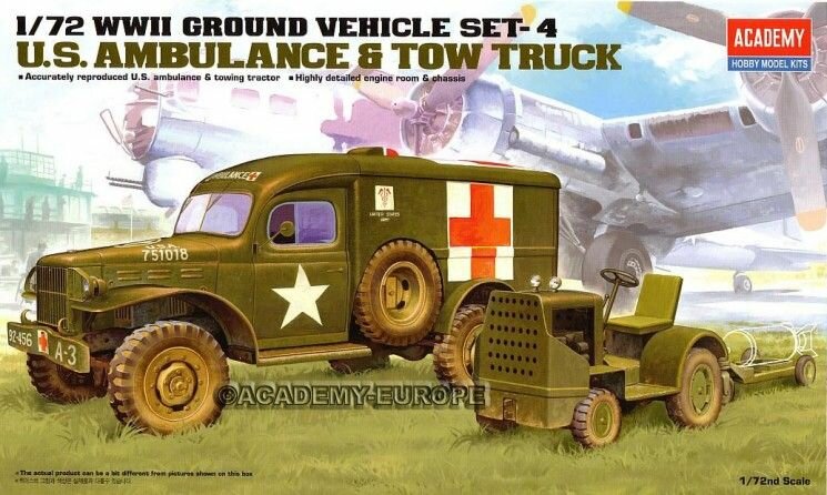 Academy AC13403 1/72 Американская скорая помощь и трактор сборная модель автомобиль