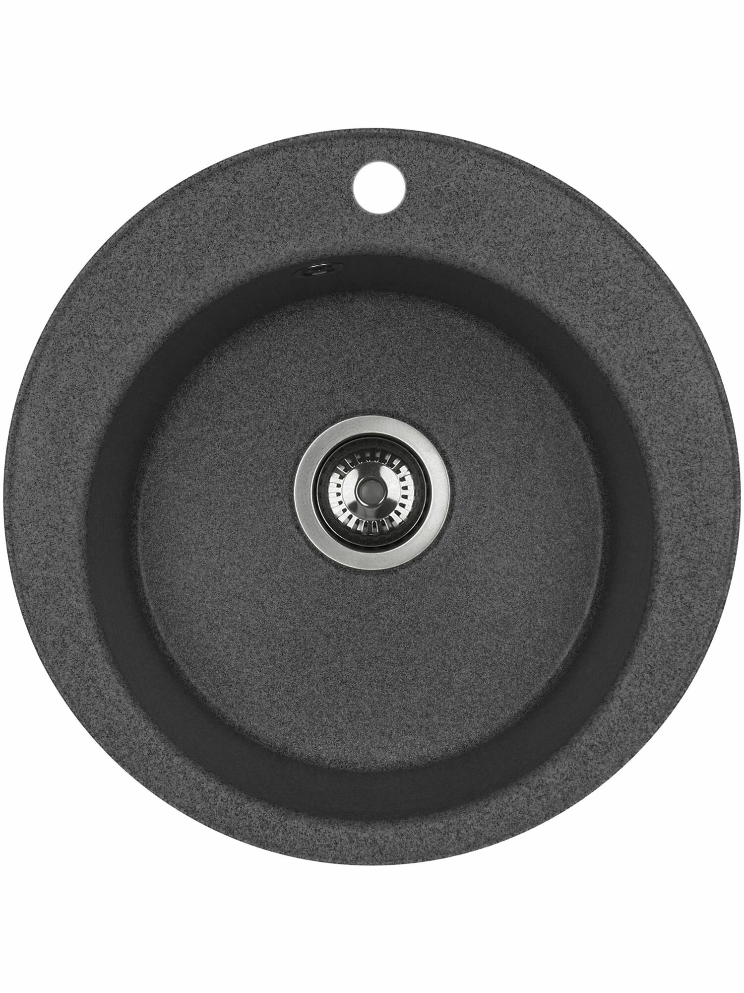 Мойка из литого мрамора Aquaton Шелли 500х213х500 встраиваемая сверху, круглая, графит 1A734732SS21