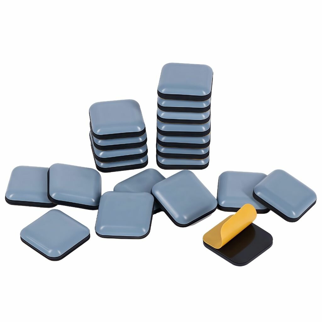 Неподвижные накладки для мебели с автоматическим клеем, квадратный дизайн, защита пола, - 20х20мм