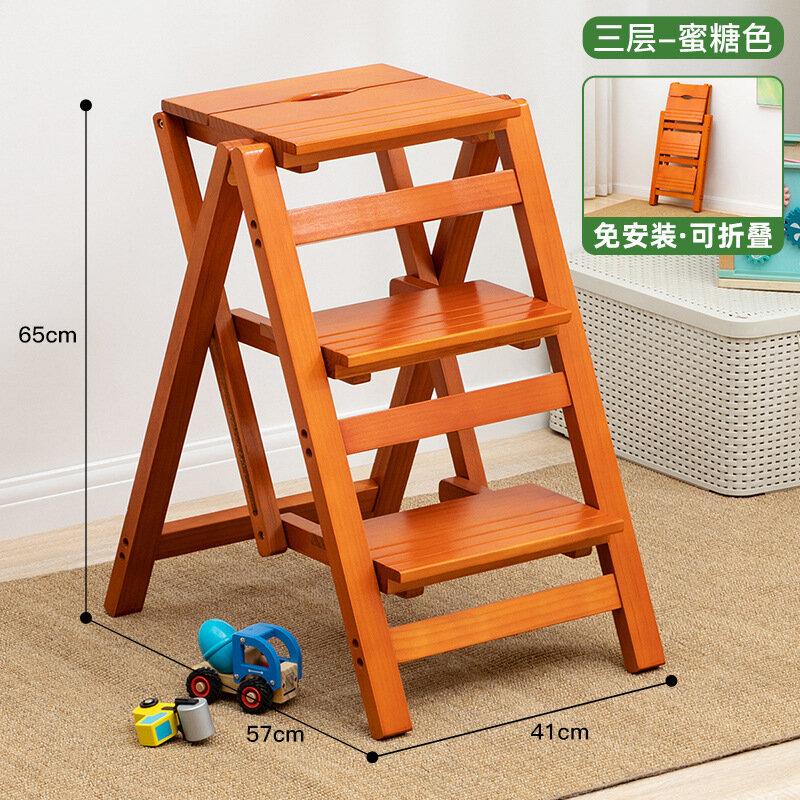 Лестница из массива дерева, складная лестница для дома, внутренняя лестница, табурет, может использоваться как стул, многофункциональная лестница двойного назначения, ступенчатая лестница