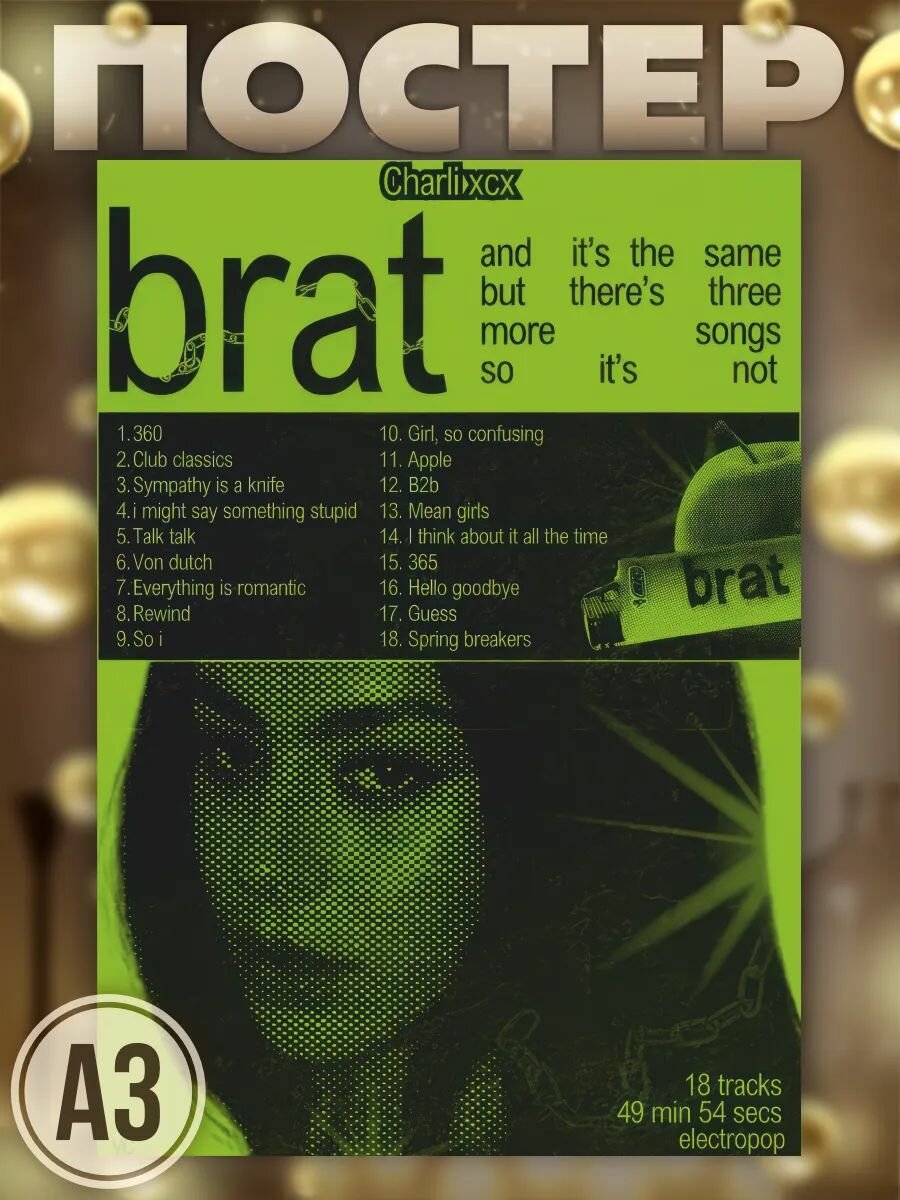 Постеры на стену плакаты интерьерные певица Charli XCXметаллический, оригинальный, на стену