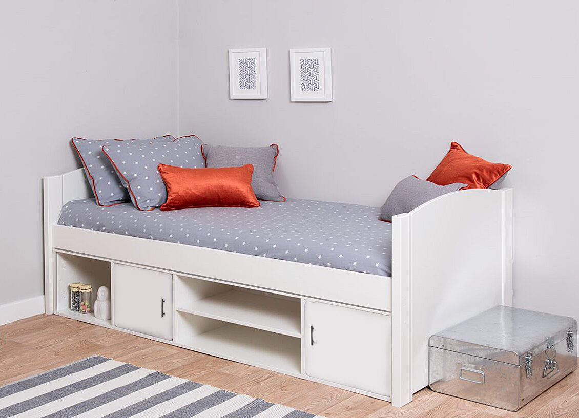 Кровать детская моника+комод 80Х190 белая